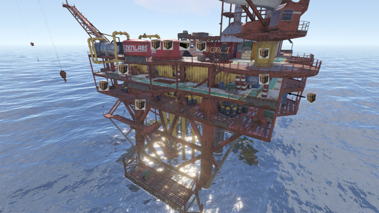 【RUST】スモールオイルリグの攻略詳細【Small Oil Rig】キーカードパズル | れぺぱん